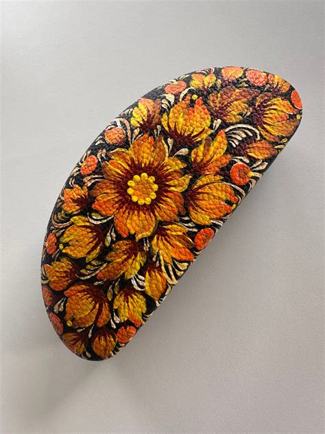 Golden Flame Hand Painted Eyeglass Case Kateryna Kryvolap
