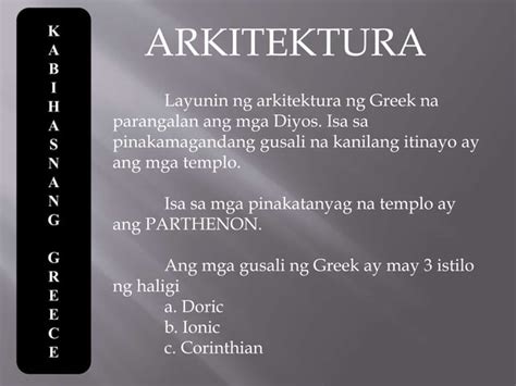 Mga Ambag Ng Kabihasnang Greece Ppt
