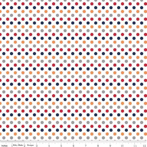 Cotton Fabric By The Yard Small Dots Boy Colored Polka Dots