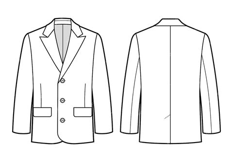 Premium Vector Suit Jacket Mens Office Wear Vector Technical Sketch