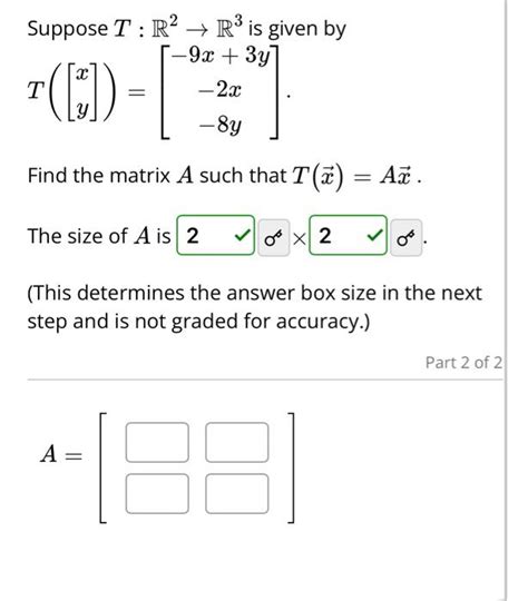 Solved Suppose T R2R3 Is Given By T Xy 9x 3y2x8y Chegg Com