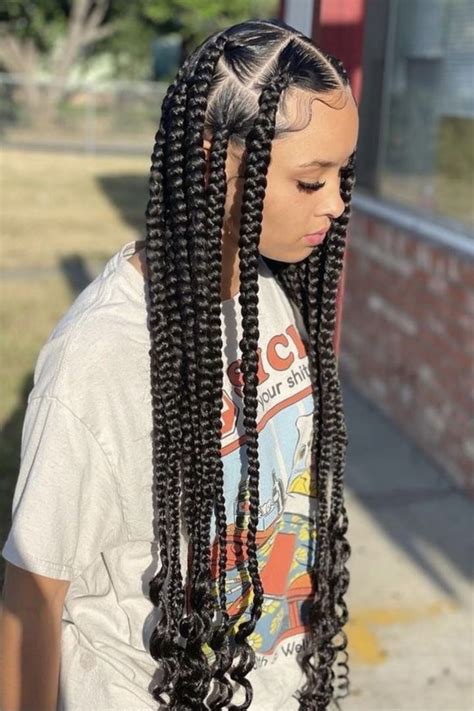 Jumbo Knotless Braids Jumbo Knotless Box Braids Jumbo Knotless Braids With Beads Jumbo