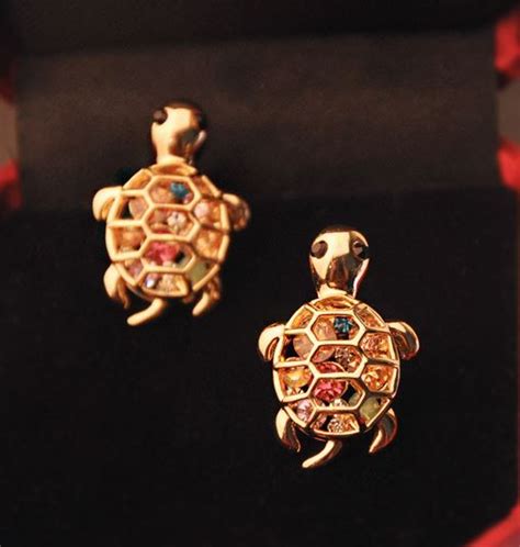 Colorful Turtle Rhinestone Fashion Earrings Lilyfair Jewelry
