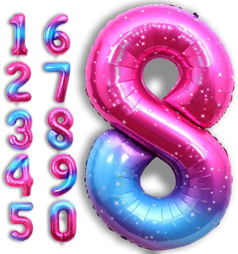 Amazon Giant Starry Number 8 Balloon 40 Inch Number 8 Balloon For