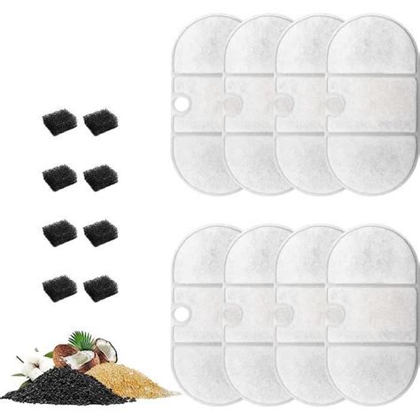 Lot De Filtres De Rechange Pour Fontaine À Eau Pour Chat Avec Éponges Pré Filtrantes