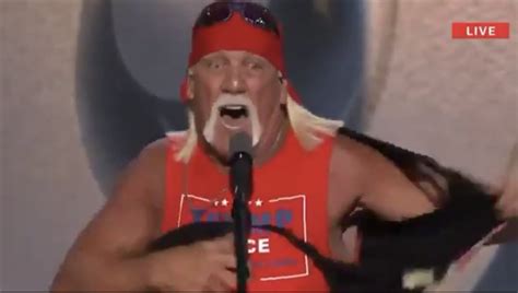 Crowd Erupts As Hulk Hogan Hulks Up On Stage During Epic Rnc Speech