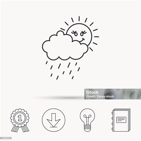 레인 및 일요일 아이콘크기 저수시설 낙하 클라우드 팻말 0명에 대한 스톡 벡터 아트 및 기타 이미지 0명 계절 곧은