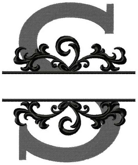 Split Garden Flag Monogram Lace Swirl Block Font And Mini Font Machine