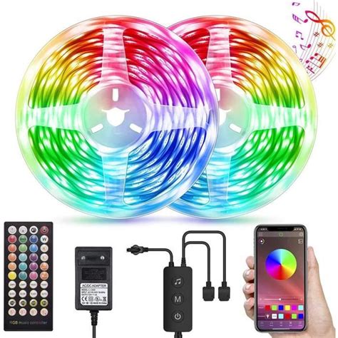 Bande LED RVB ultra longue de m avec contrôle de l application et contrôle à distance