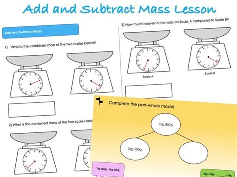Year 3 Mass And Capacity Add And Subtract Mass Lesson Teaching