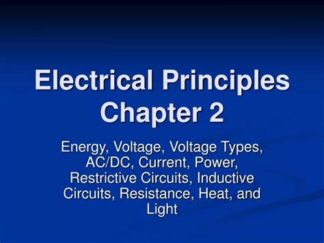 Ppt Electrical Principles Chapter 2 Powerpoint Presentation Free