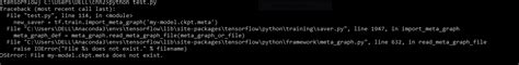 Oserror File My Modelckptmeta Does Not Exist · Issue 1 · Tpvt99