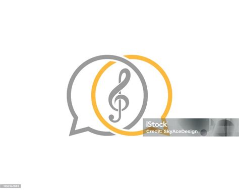 중간에 G 음표 음악 노트와 거품 채팅 로고에 대한 스톡 벡터 아트 및 기타 이미지 로고 프로듀서 가수 Istock