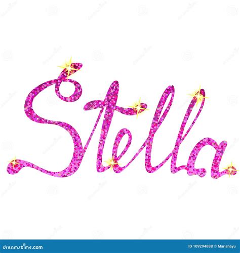 Stella Name Lettering Tinsels Vector Illustration