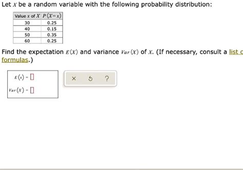 SOLVED Let X Be A Random Variable With The Following Probability