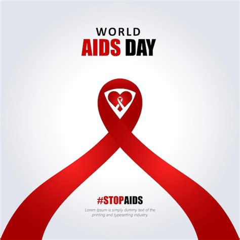Poster Gratuito Do Dia Mundial Da Aids Com Fita Para Mídias Sociais