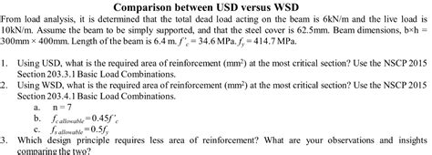 solved comparison between usd versus wsd from load analysis