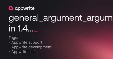 Generalargumentargument In 147 Function Nodejs 16 Threads Appwrite