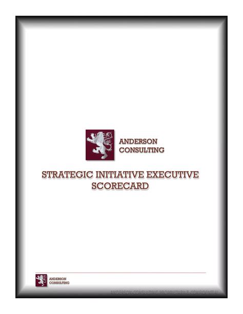 Anderson Consulting Executive Strategic Initiative Scorecard Pdf