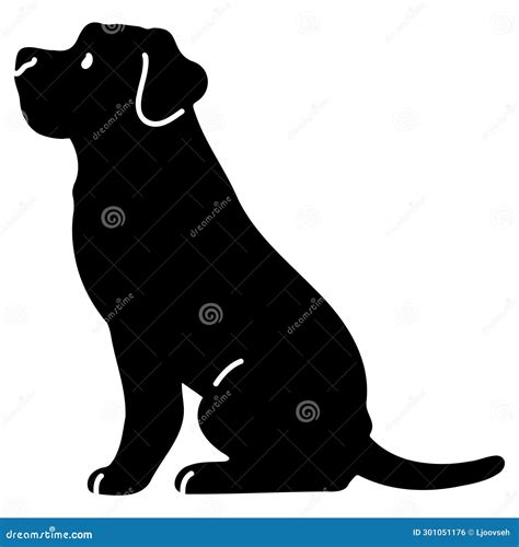 Simple And Adorable Great Dane Silhouette Sitting In Side View With