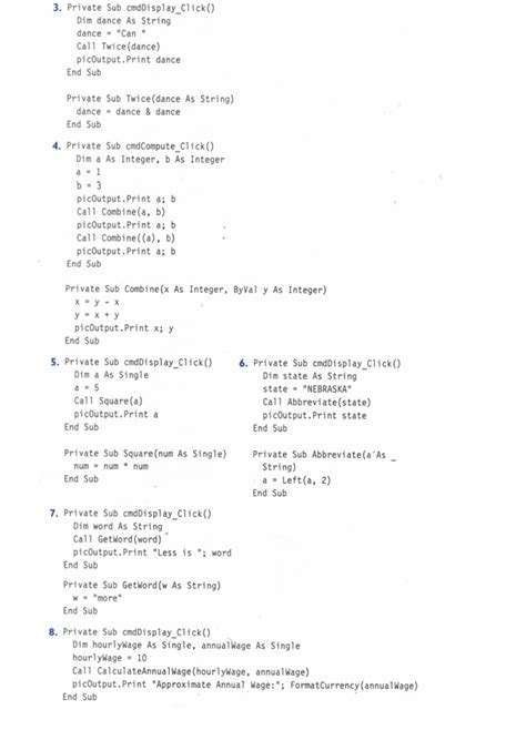 solved 3 private sub cmddisplay click dim dance as string