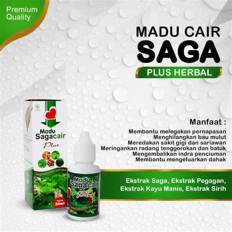 Madu Saga Cair Plus Obat Tetes Daun Saga Untuk Sariawan Radang