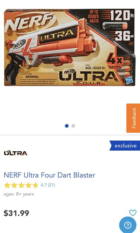 Nerf Ultra Four Dart Blaster Hobbies And Toys Toys And Games On Carousell