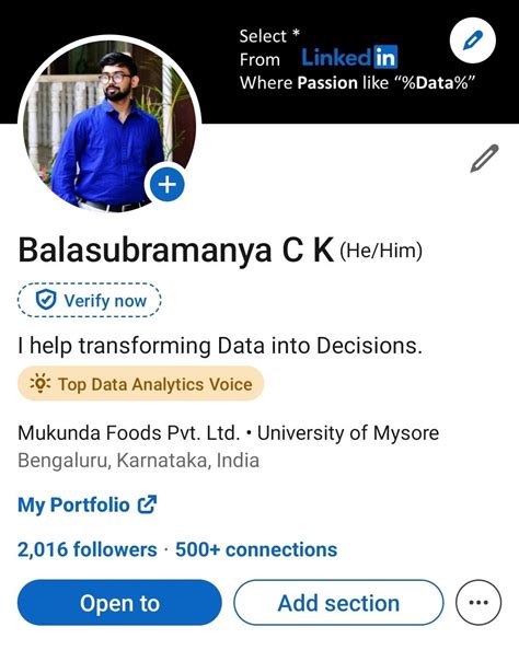 Topvoice Dataanalytics Linkedinbadge Gratitude Balasubramanya C K 10 Comments