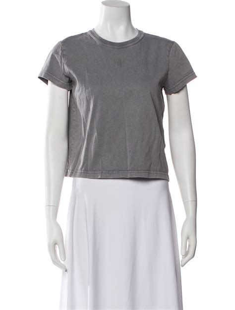 Alexanderwangt Crew Neck Short Sleeve T Shirt Grey Tops Clothing