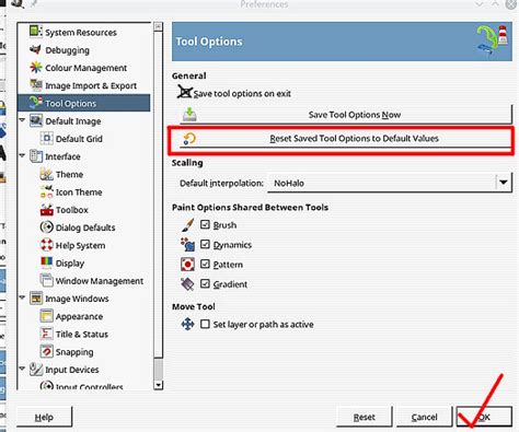 Reset Tool To Default
