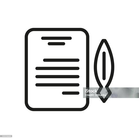 간단한 계약 라인 아이콘입니다 계약서에 대한 스톡 벡터 아트 및 기타 이미지 계약서 계획 날씬한 Istock