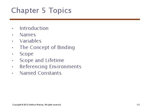 Chapter 5 Names Bindings And Scopes Chapter 5