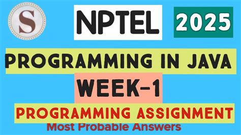 Programming In Java Week 1 Programming Assignment Answers 2025 Jan