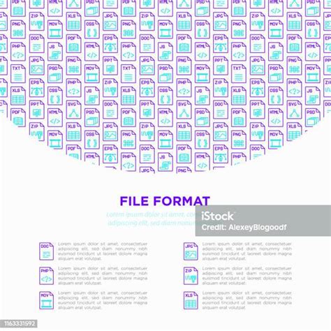İnce Çizgi simgeleri ile dosya formatları kavramı doc pdf php html