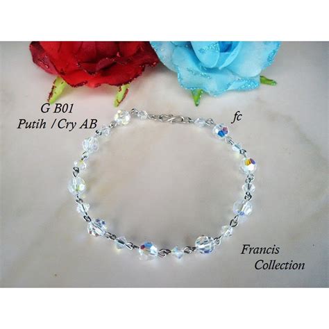 Jual Francis Collection G B01 Part 1 Gelang Swarovski Bulat 6mm Mix Bixone 4mm Tersedia Dalam