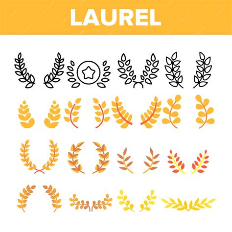 Ramos De Laurel Vetor Premium