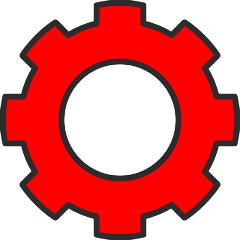 New Cog Red Clip Art At Vector Clip Art Online Royalty Free And Public Domain