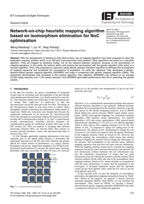 Network On Chip Heuristic Mapping Algorithm Based On Isomorphism Elimination For Noc
