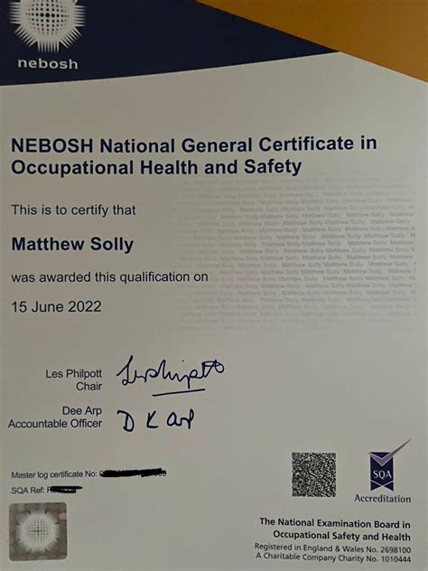 Thankyou Nebosh Healthandsafety Matthew Solly
