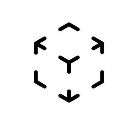 Isometric Cube Line Icon 3d Box Augmented Vector Image