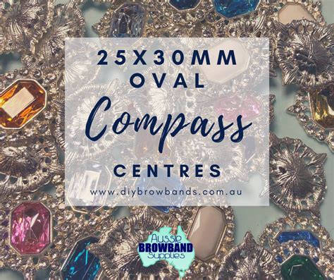 Oval Compass Point Centres 25x30mm Aussie Browband Supplies