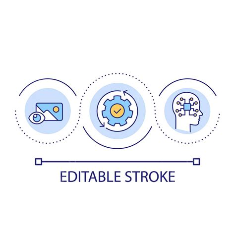 Pengenalan Gambar Oleh Ikon Konsep Ai Loop Lineart Umum Yang Dapat