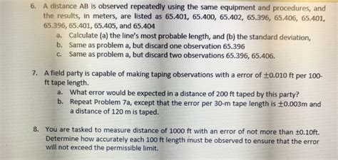Solved A Distance Ab Is Observed Repeatedly Using The Same