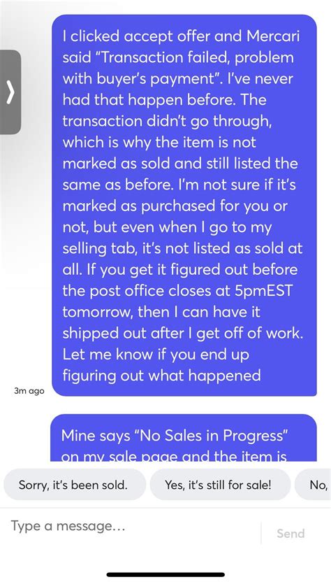 Transaction Failed But Buyer Says It Went Through For Her Price It