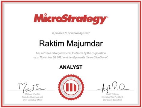 Raktim M On Linkedin Microstrategy Certification