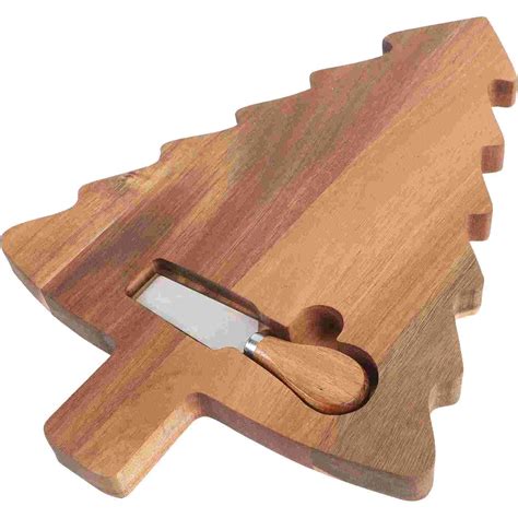 Wooden Christmas Tree Cheese Serving Board Set Craft Outlet Australia