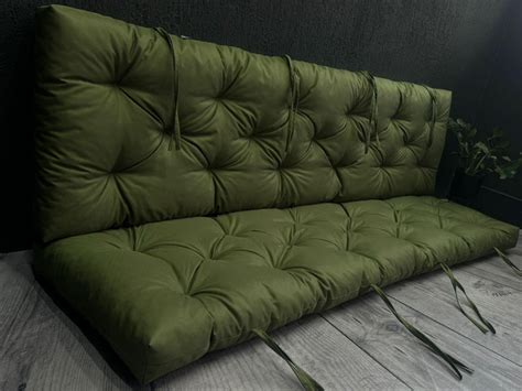 Матрац на гойдалку диван з піддонів лавочку шезлонг 190 50 50 Оксфорд хакі фото отзывы