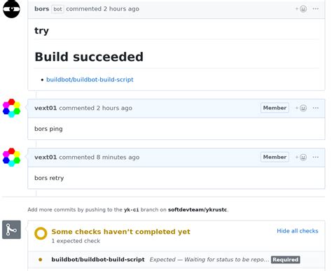 Buildbot Bors Github Still Expecting A Status Check After Successful