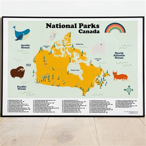 Canada National Parks Map Instant Download Sira Lobo