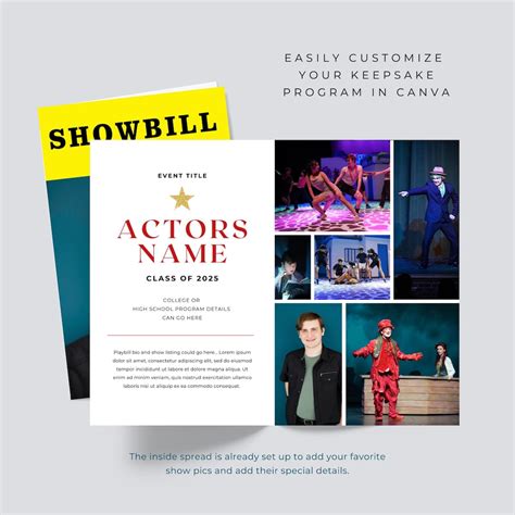 Customizable Keepsake Theatre Program Style Canva Template Etsy